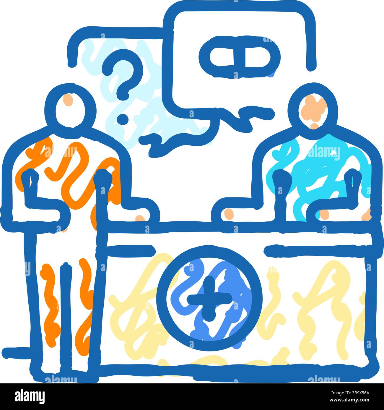 pharmacist consultation icon doodle illustration Stock Vector Image ...