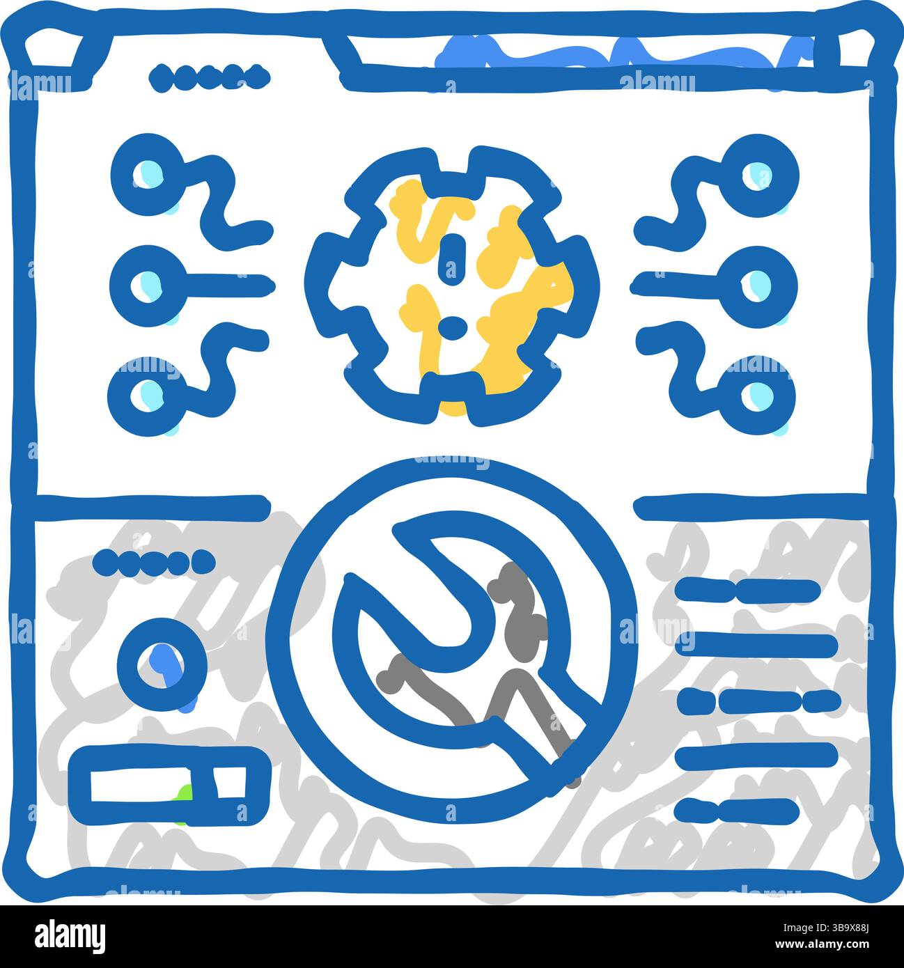 system maintenance analyst icon doodle illustration Stock Vector Image ...