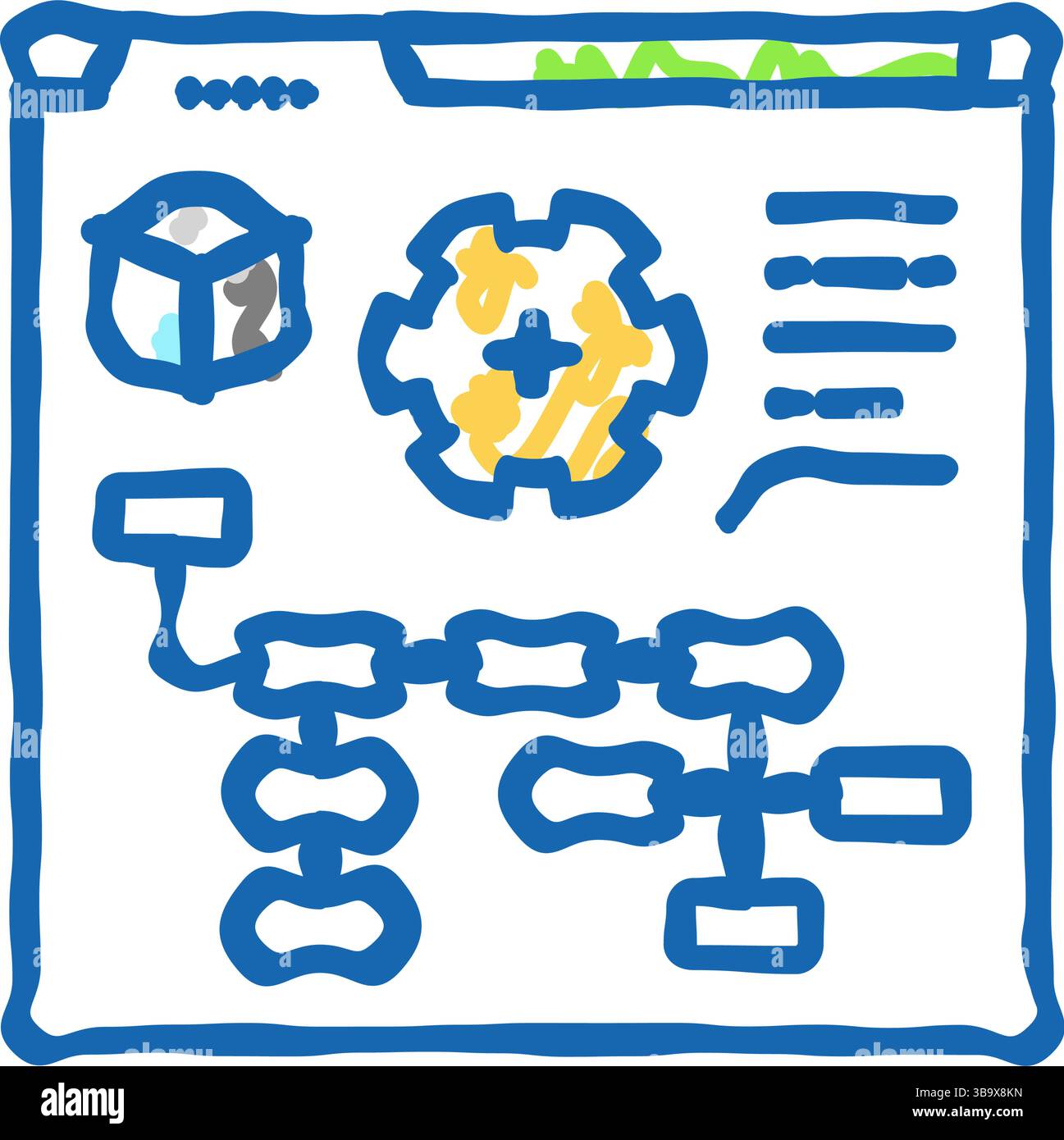 process modeling analyst icon doodle illustration Stock Vector Image ...