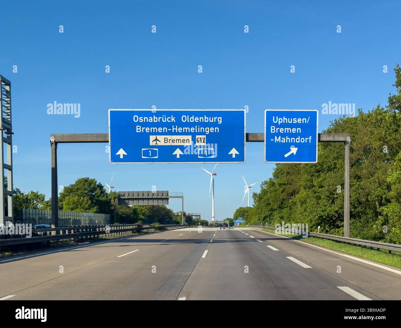 Bremen, Deutschland, Europa Autobahn A1, Abfahrt Uphusen/Bremen ...