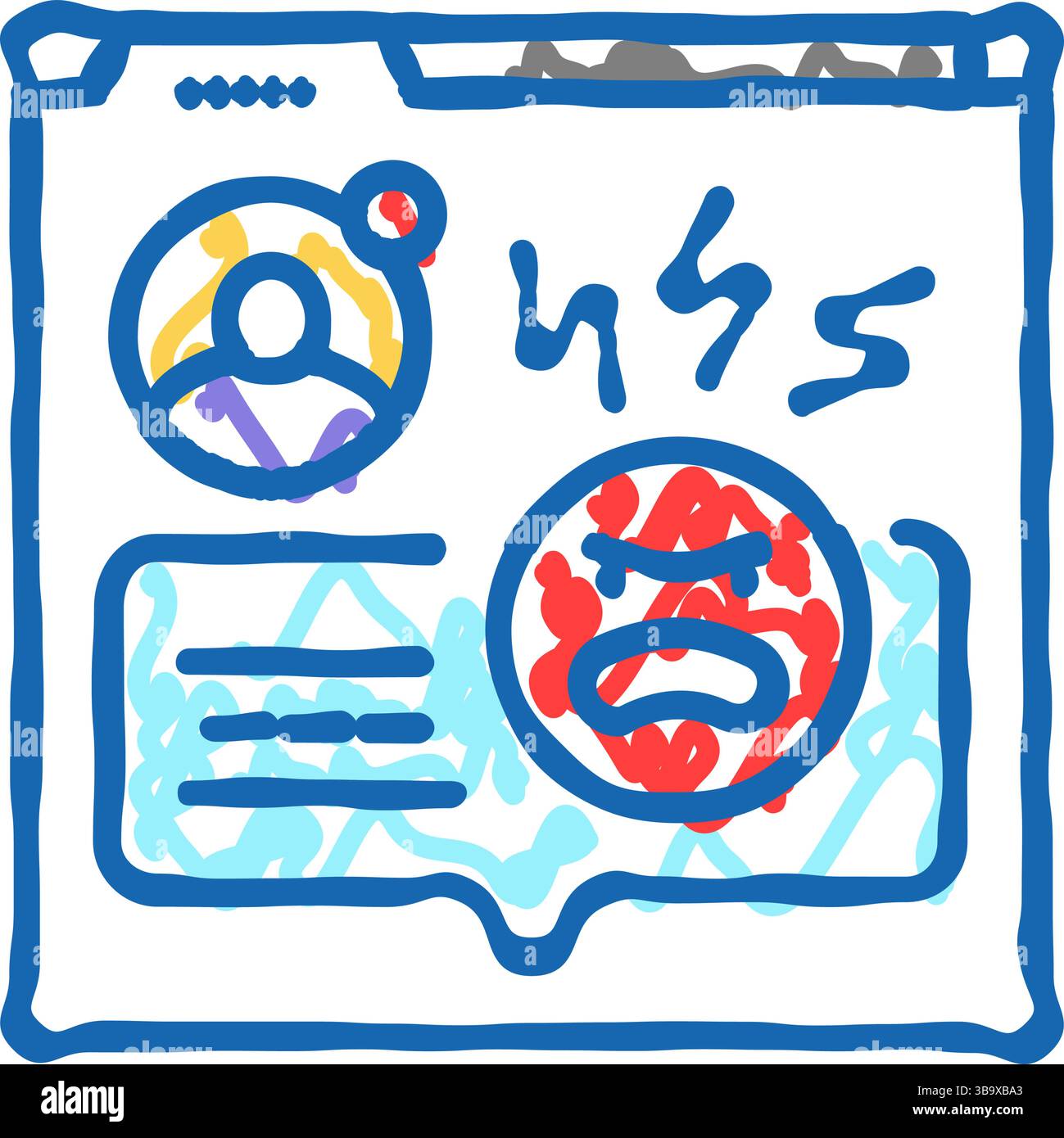 insulting comments cyberbullying icon doodle illustration Stock Vector ...