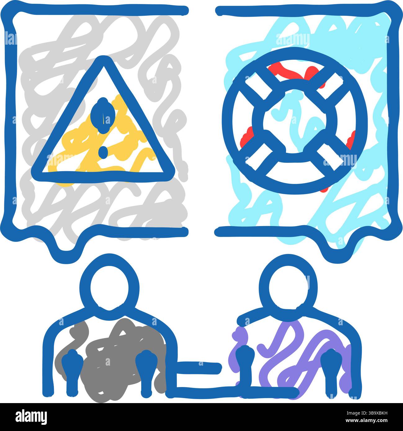 cyber victim support cyberbullying icon doodle illustration Stock ...