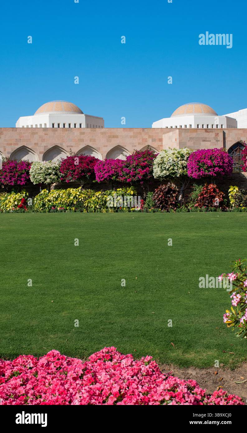 Old Muscat, Oman: details of the gardens of Al Alam Palace (Palace of ...