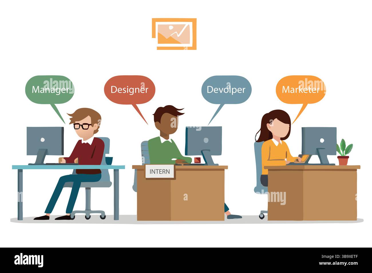 Diverse colleagues team in Stock Vector Images - Alamy