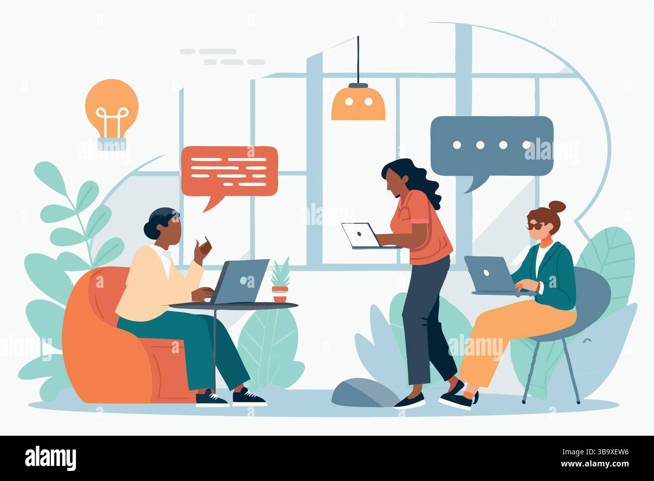 Professional team brainstorming innovative project Stock Vector Images - Alamy