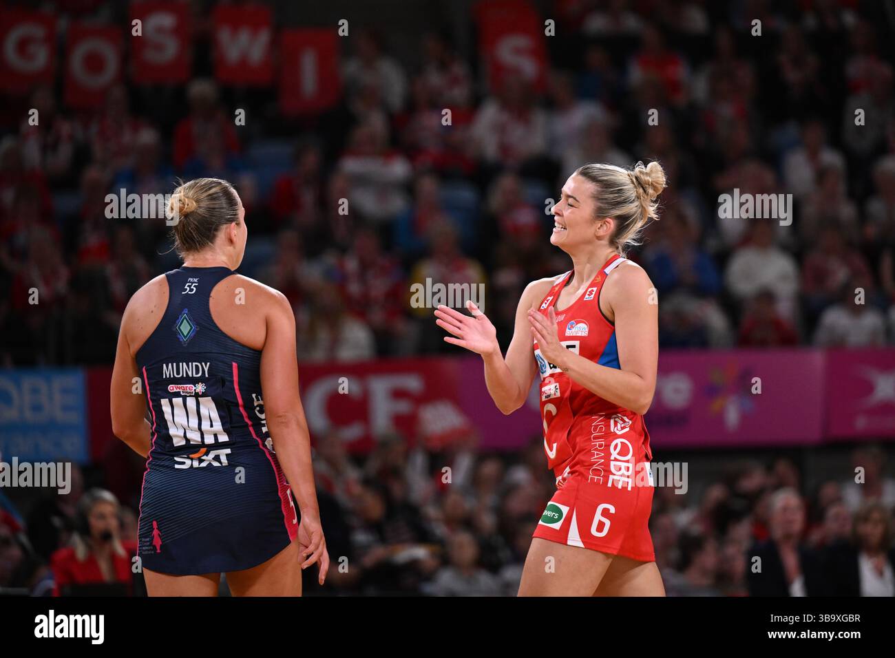 Sydney, Australia. 11th May, 2025. Allie Smith of the Swifts reacts ...