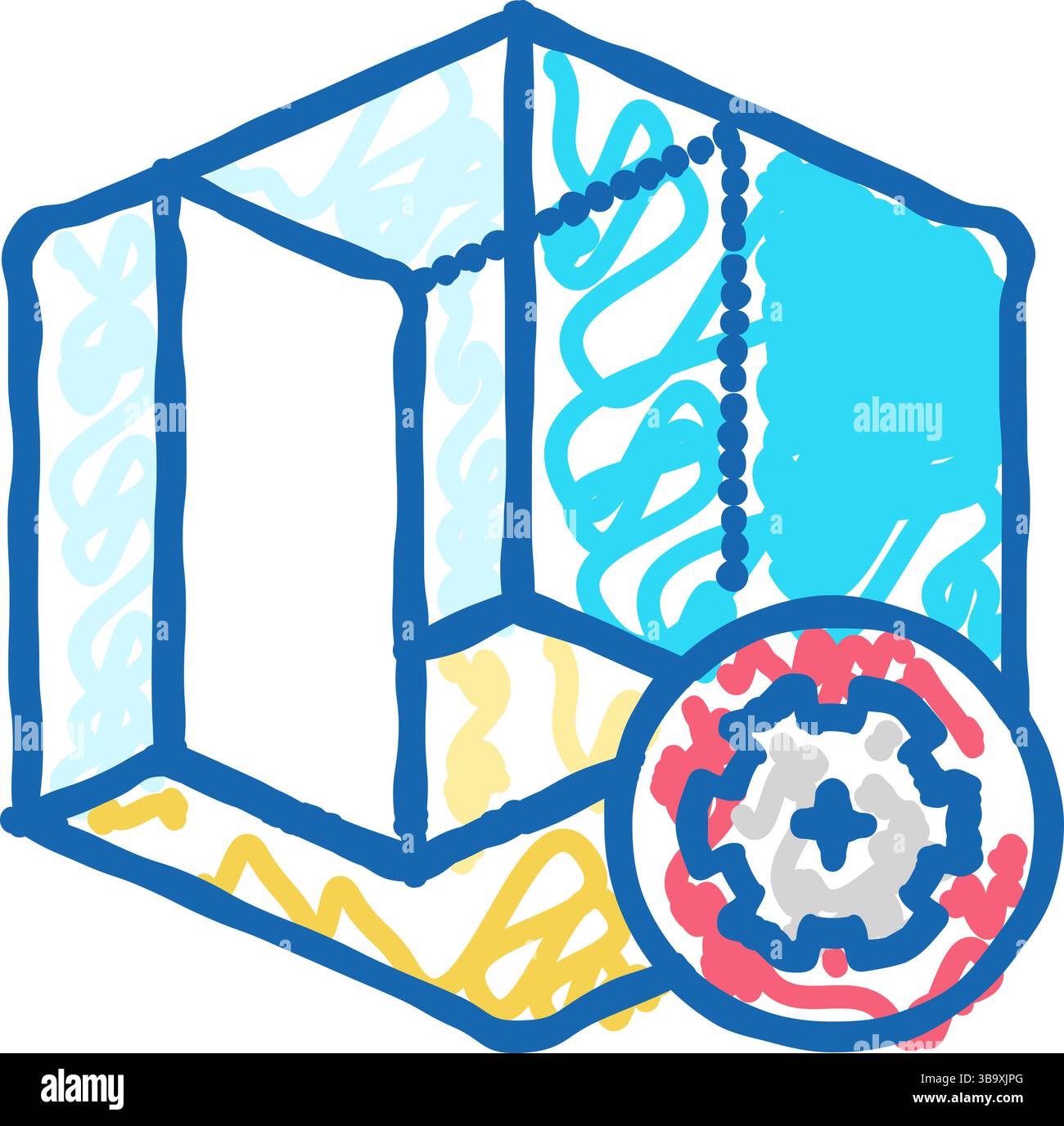 space optimization interior designer icon doodle illustration Stock ...