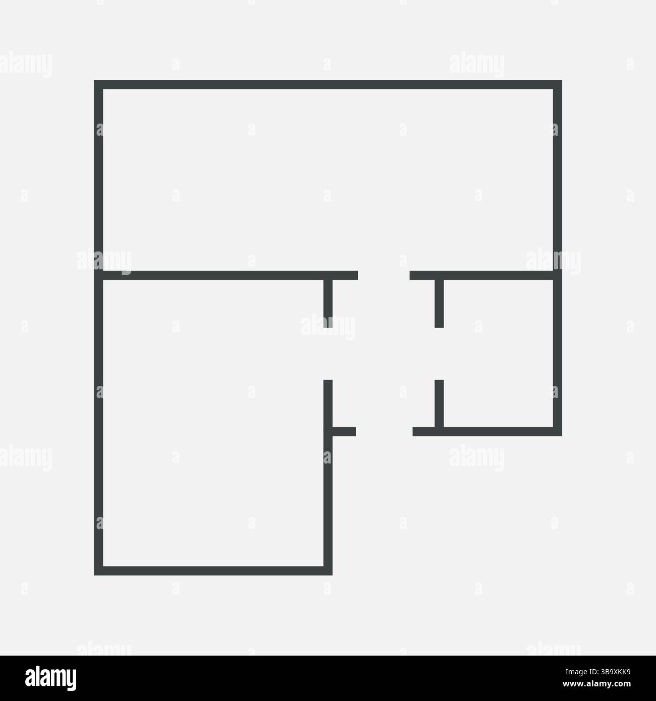 Floorplan simple icon room flat apartment line drawing, floor plan ...