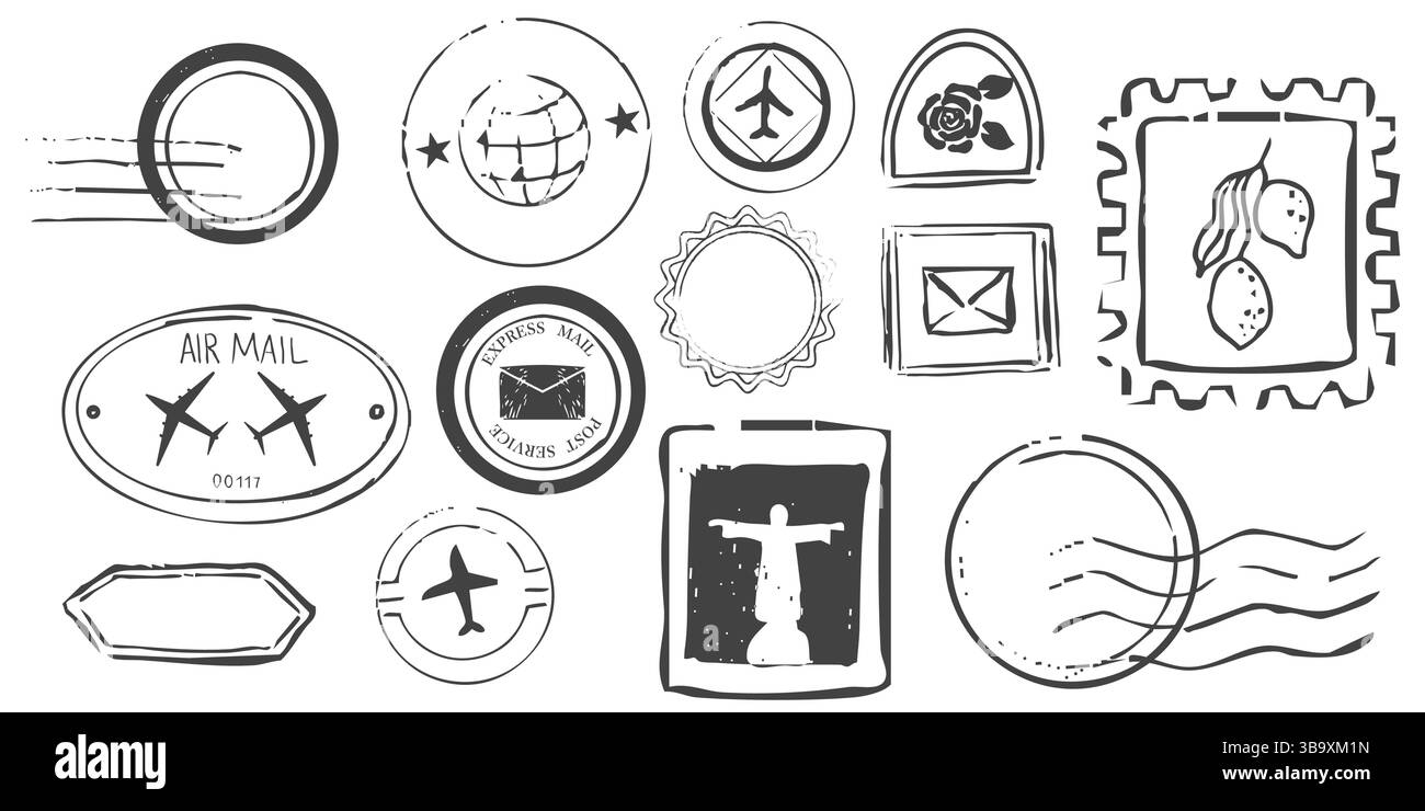 Usa post air mail Black and White Stock Photos & Images - Alamy