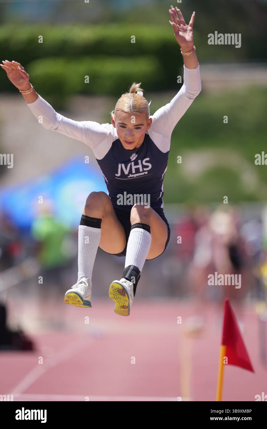 Transgender athlete AB Hernandez of Jurupa Valley competes in the girls ...
