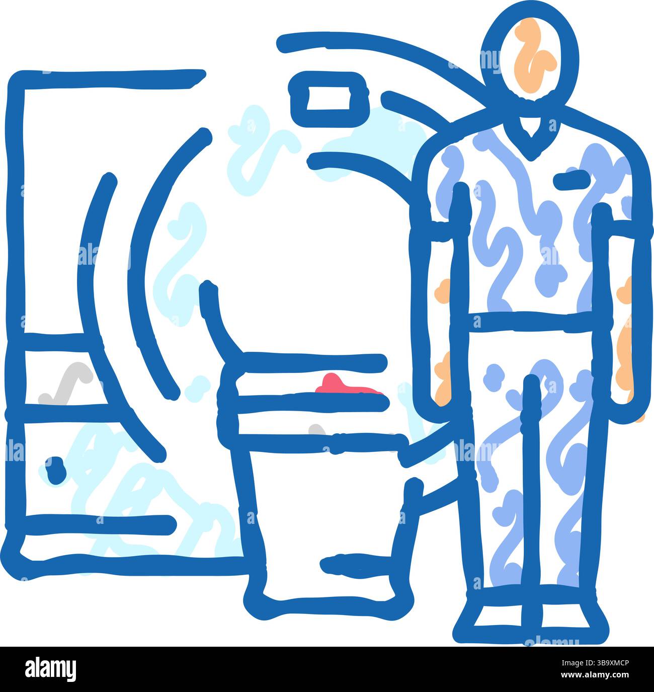 mri technician machine icon doodle illustration Stock Vector Image ...