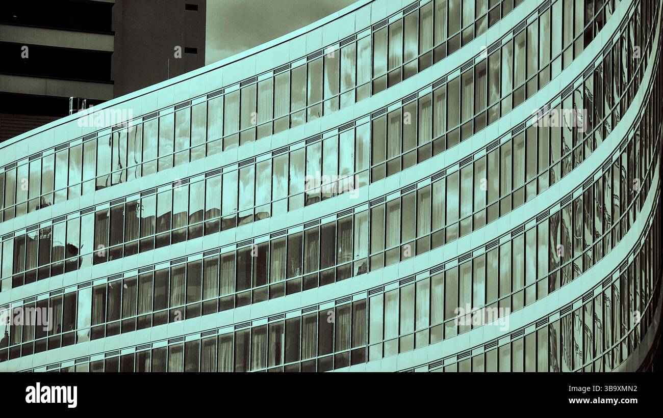 Long curved building on approach to Piccadilly rail station,Manchester ...