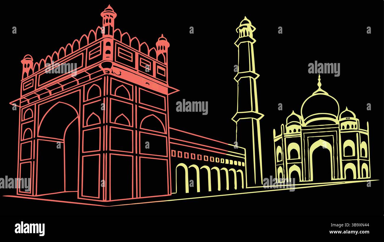 Historical lahore fort Stock Vector Images - Alamy