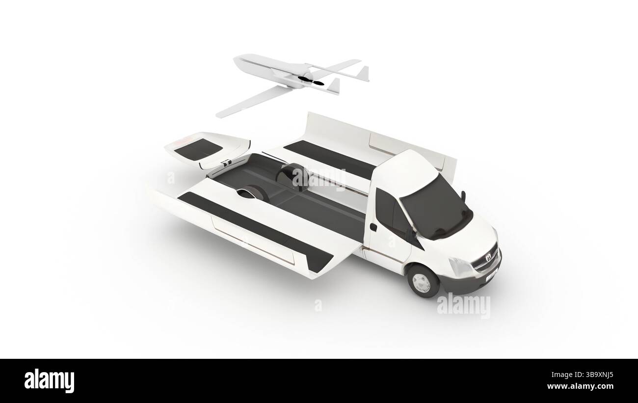 Flying drone Delivery of a single engine drone to the launch site using ...