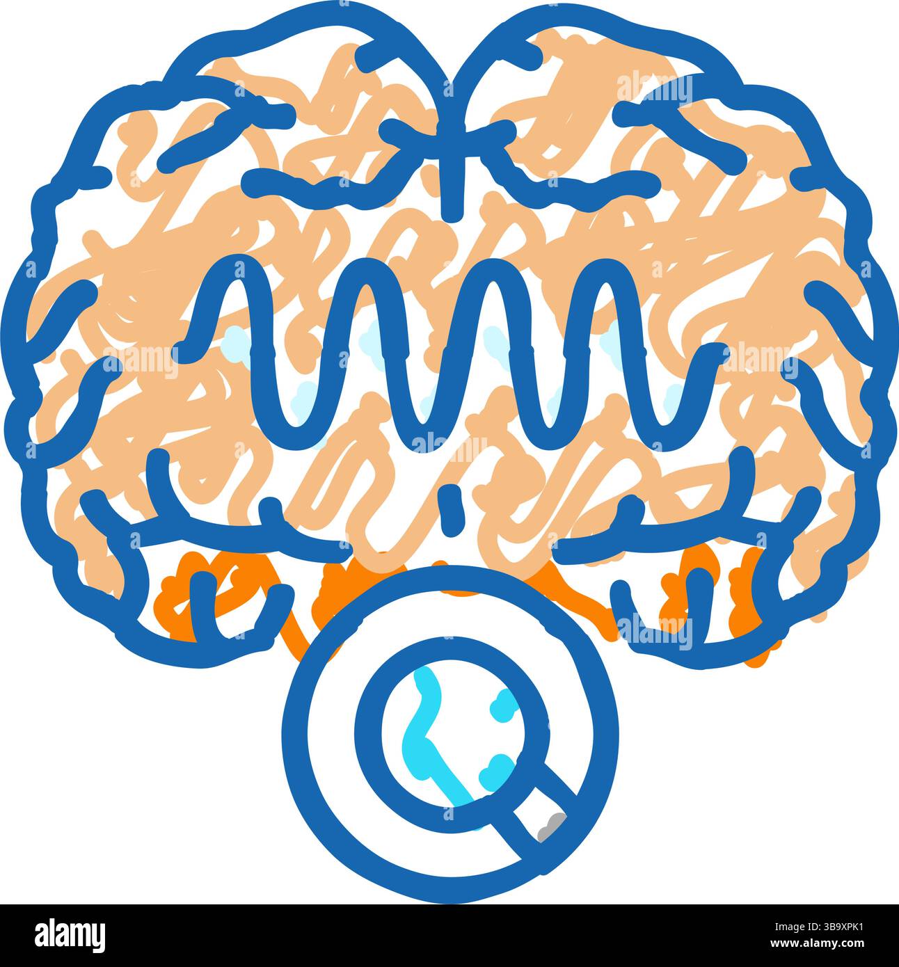 brain waves study icon doodle illustration Stock Vector Image & Art - Alamy