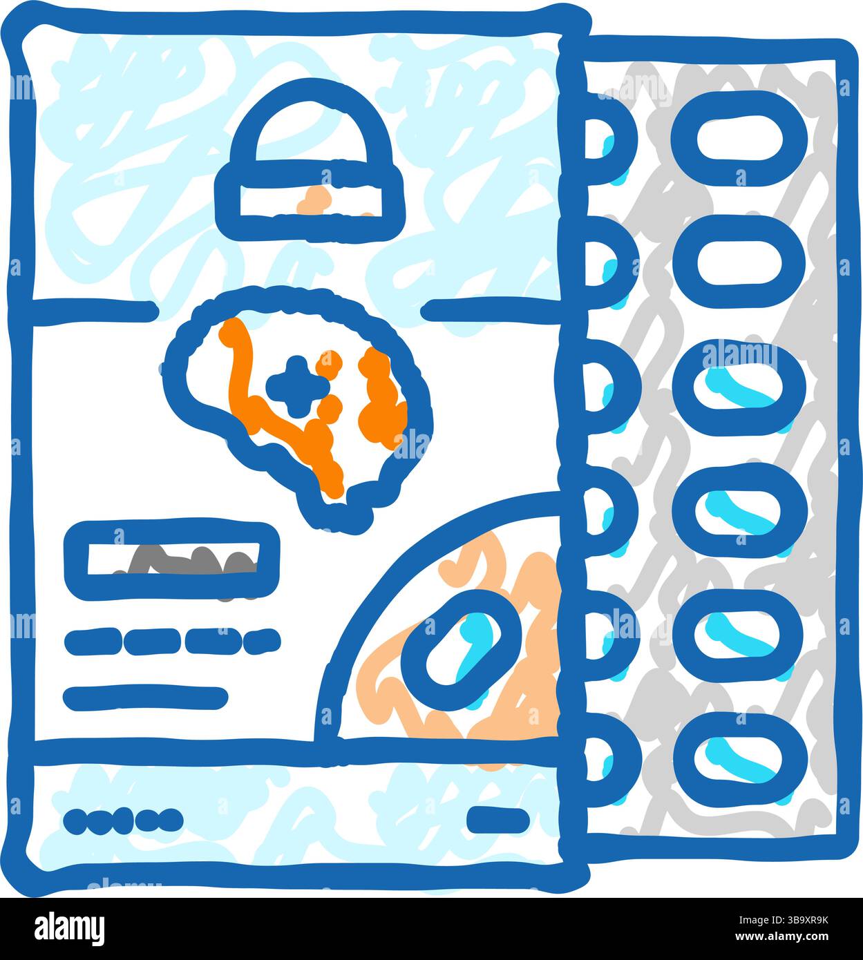 neurological medication icon doodle illustration Stock Vector Image ...