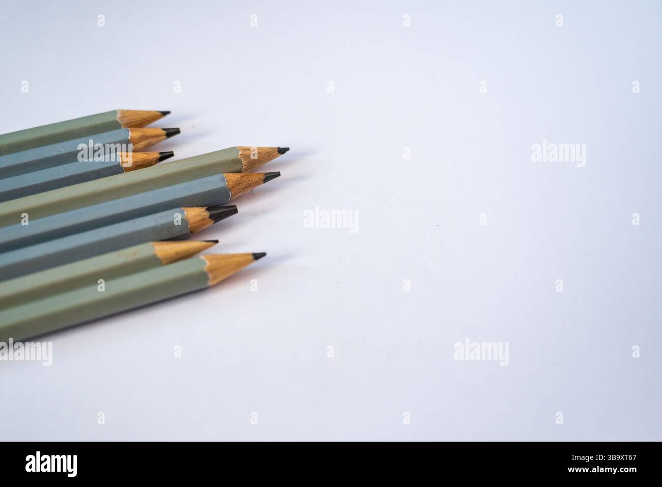 selection of grey artist pencils in various thickness and hardness ...