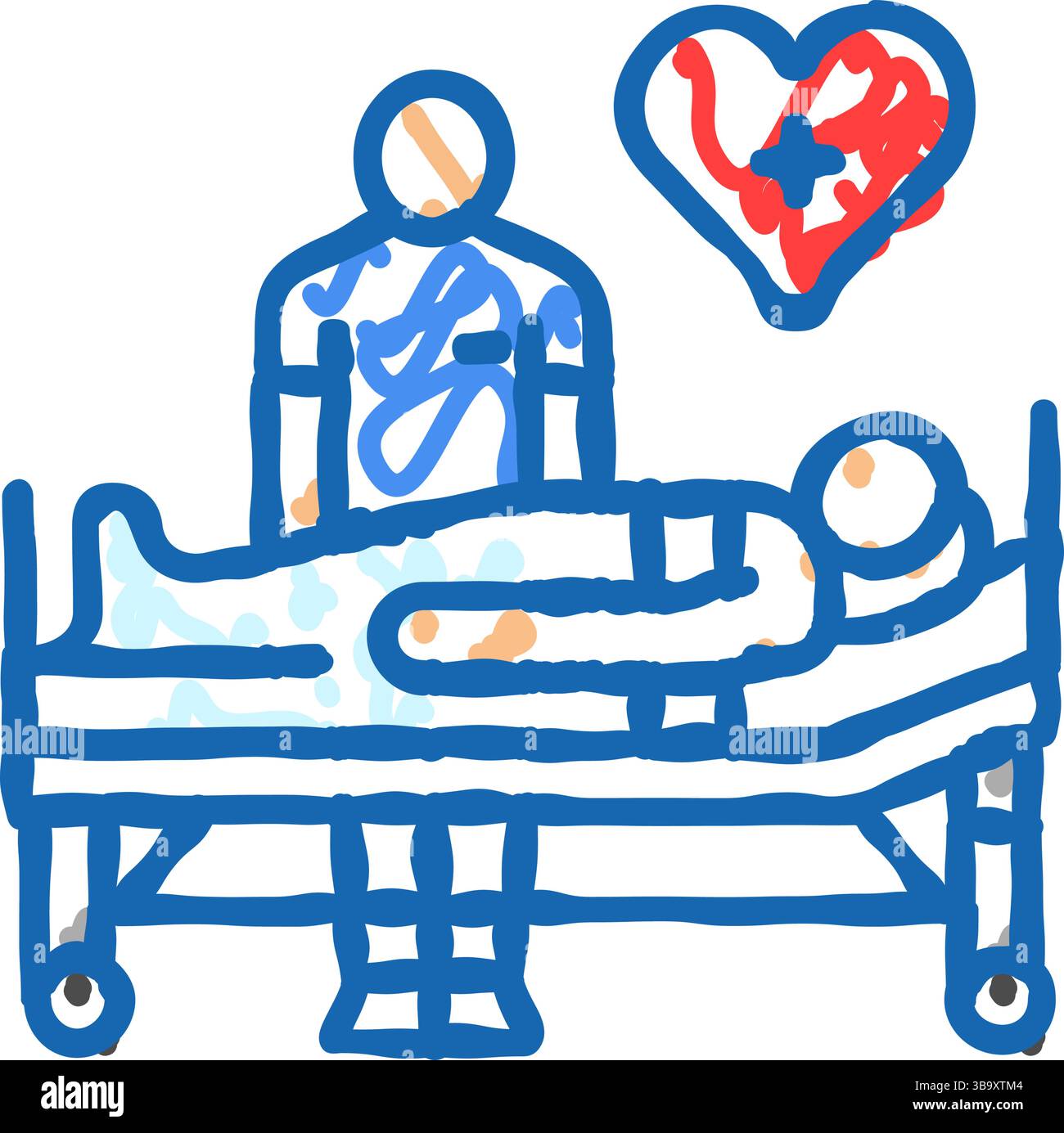 postoperative care surgeon icon doodle illustration Stock Vector Image ...