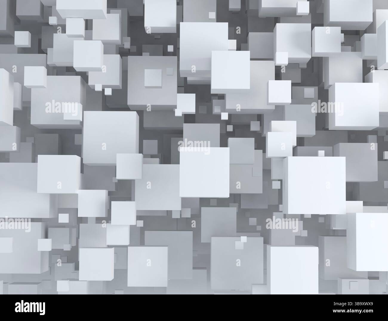 White 3d cubes structure abstract digital background. 3d render Stock ...