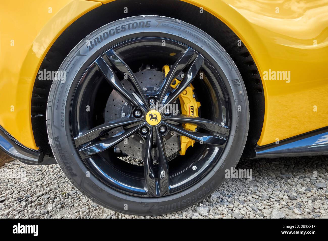 Yellow brake calipers hi-res stock photography and images - Alamy