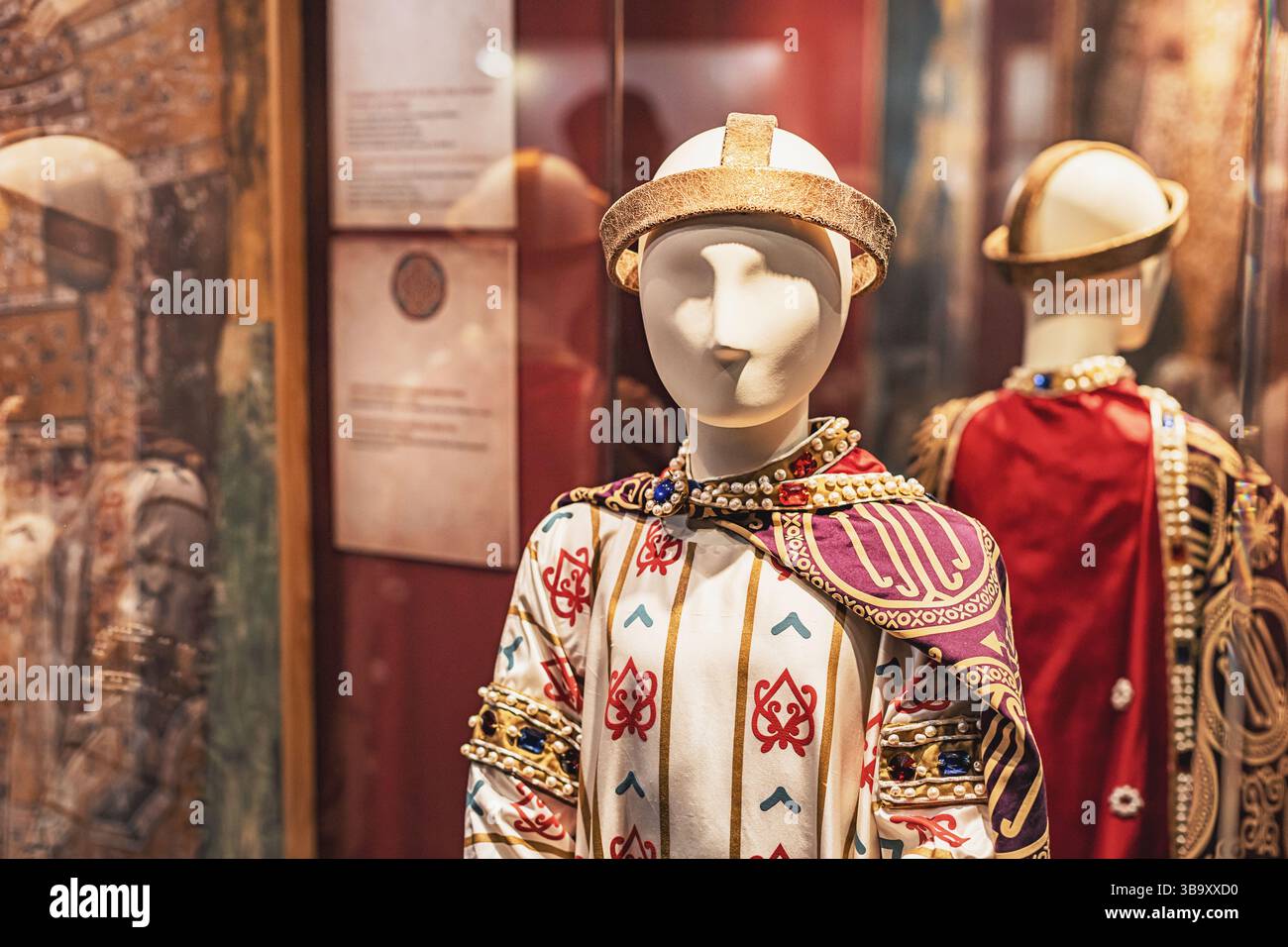 15 February 2025, Belgrade, Serbia: Mannequin wearing a medieval royal ...
