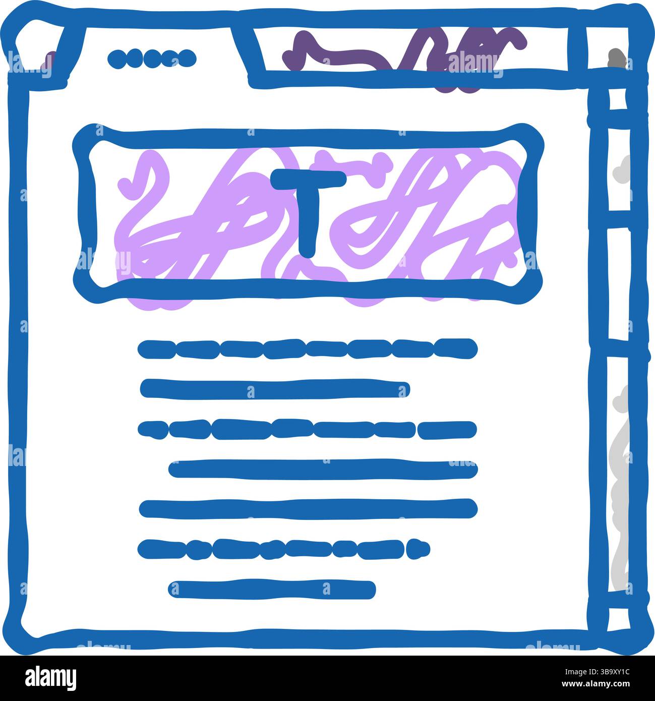 user interface text technical writer icon doodle illustration Stock Vector Image & Art - Alamy