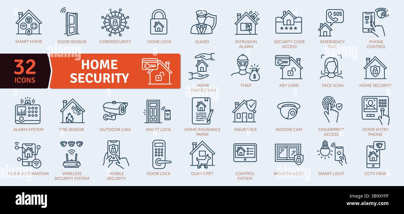 Home security safety line Stock Vector Images - Alamy