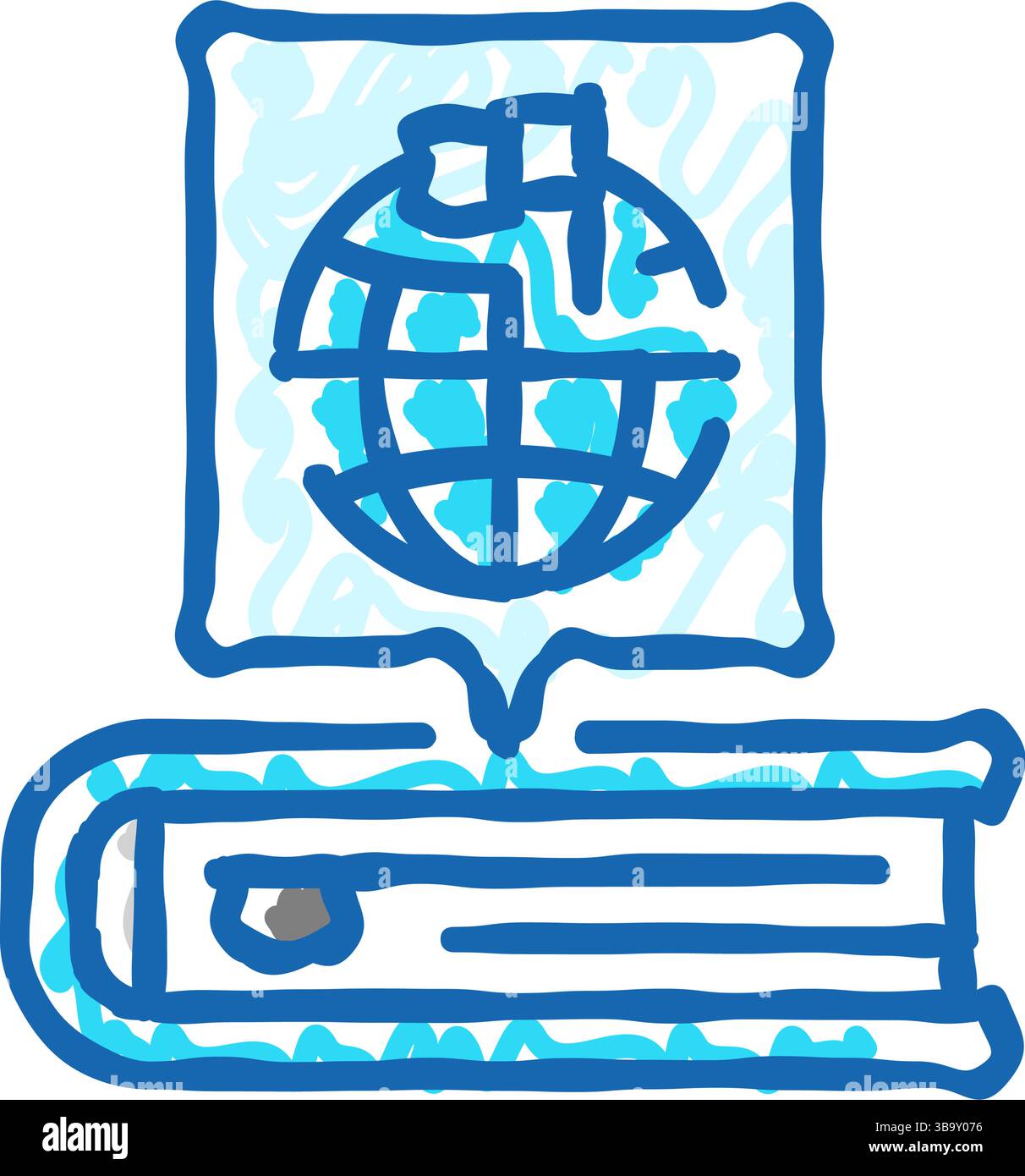 content localization technical writer icon doodle illustration Stock ...