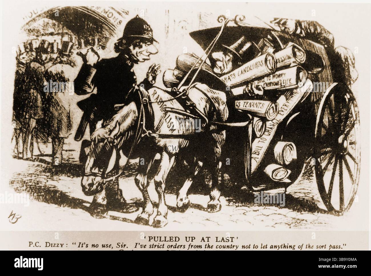 An earl political caricature cartoon featuring Disraeli, entitled ...