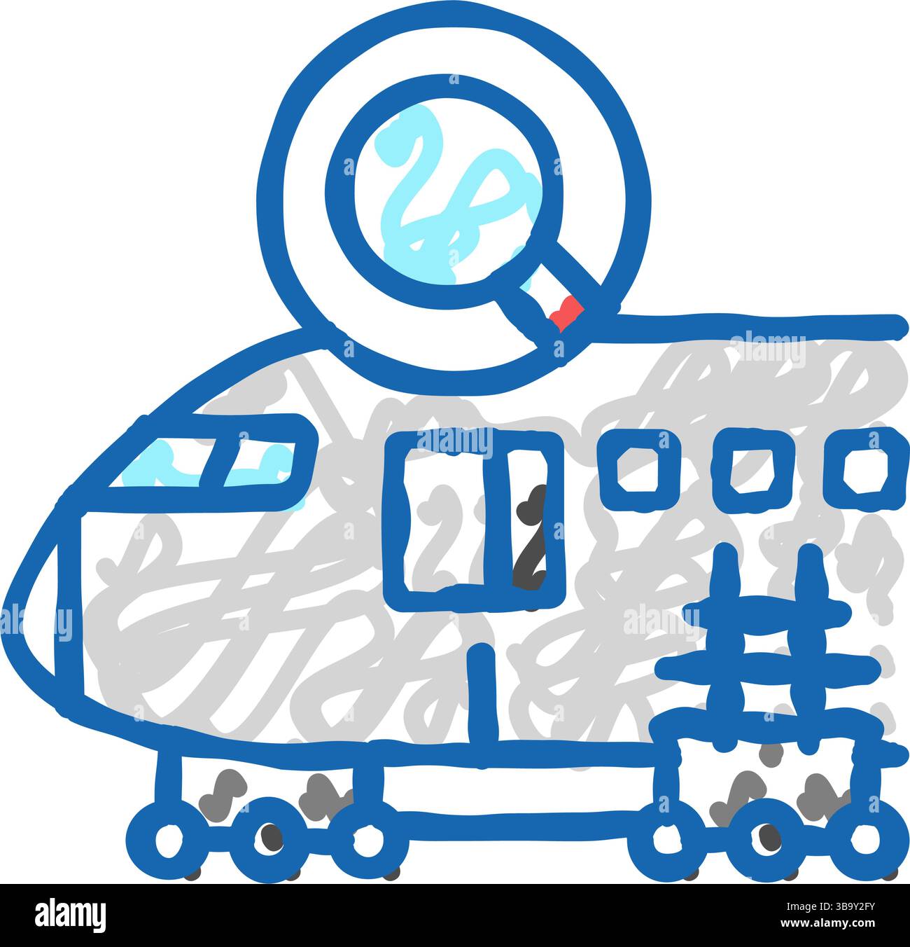 fuselage examination aircraft icon doodle illustration Stock Vector ...
