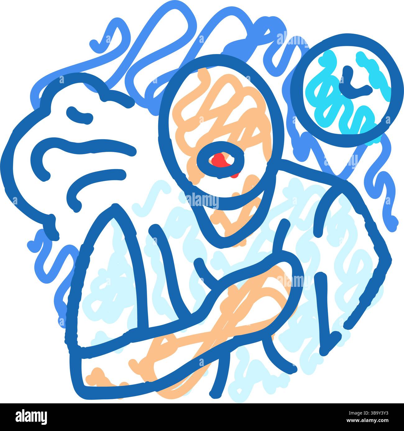 joint stiffness disease symptom icon doodle illustration Stock Vector ...