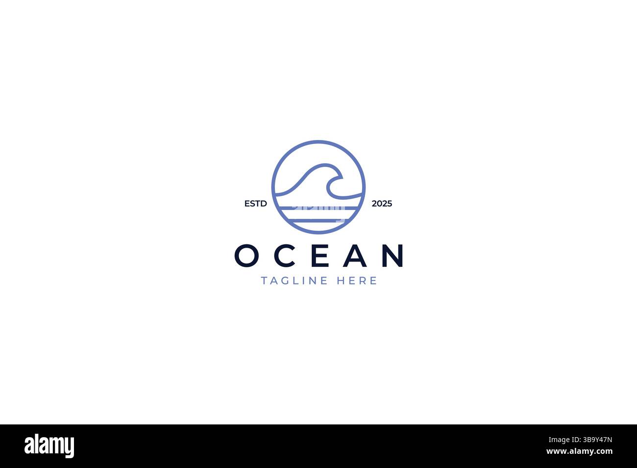 Minimalist Ocean Wave Logo Representing Surf, Beach, and Coastal ...