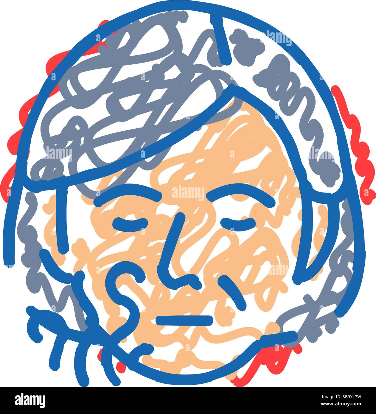 involuntary movements disease symptom icon doodle illustration Stock ...