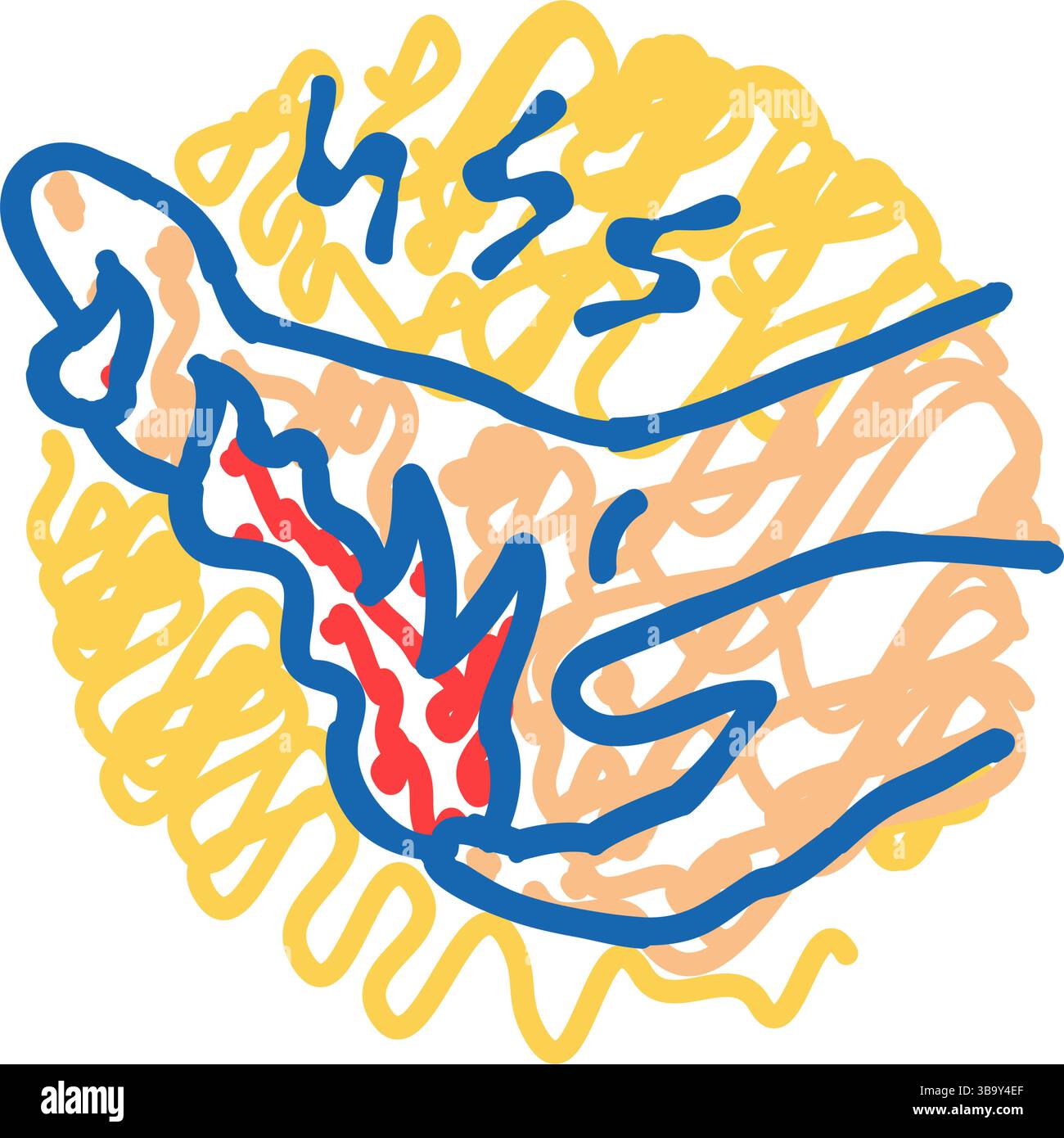 excessive hunger disease symptom icon doodle illustration Stock Vector ...