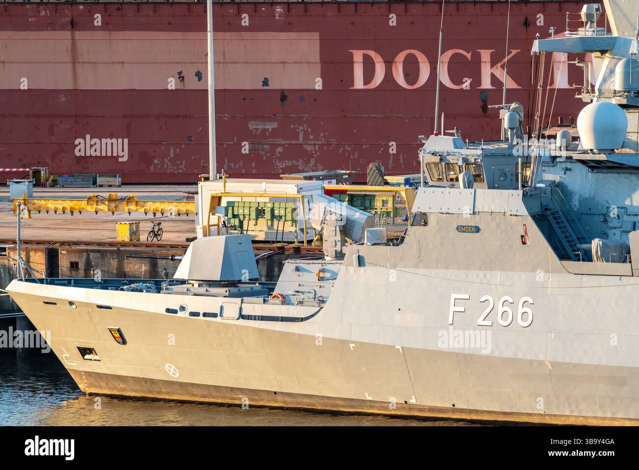 Hamburg, Germany - April 27, 2025: The German frigate F266 Emden is ...
