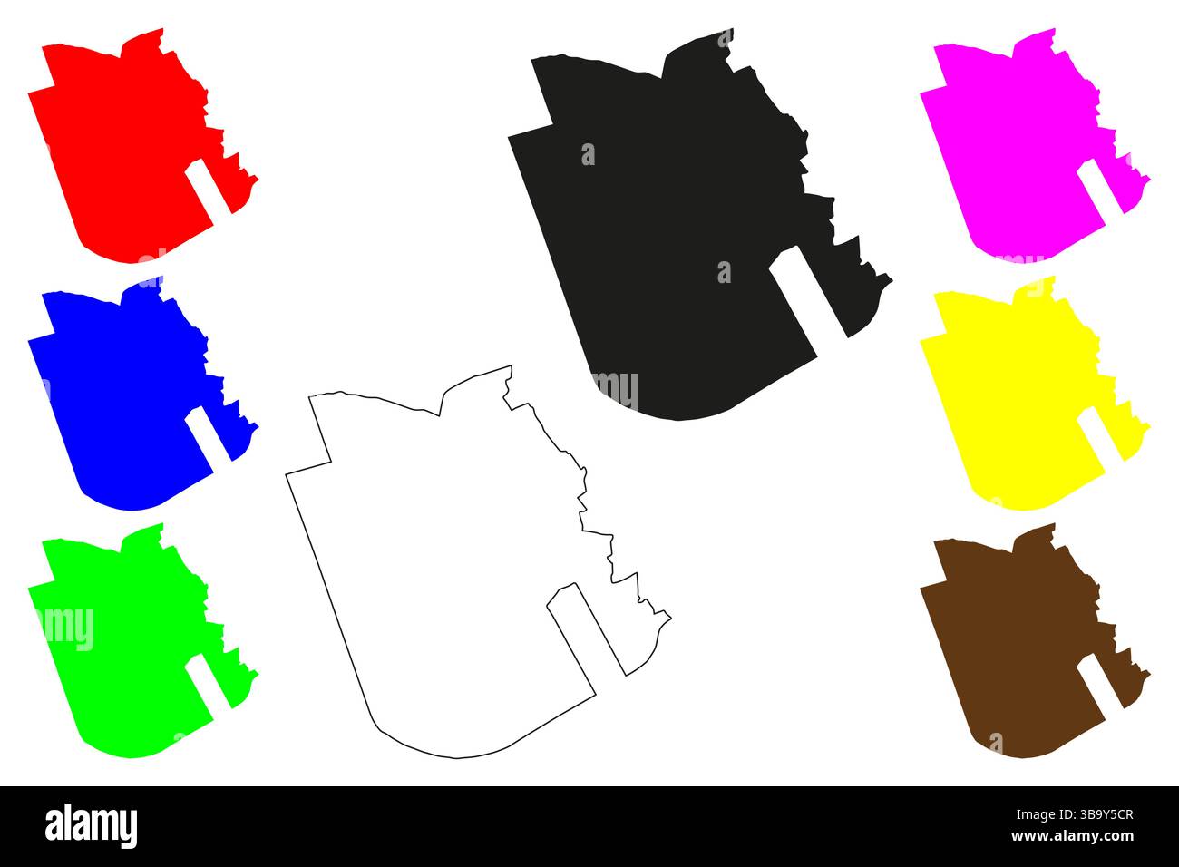 S.A.S. Nagar city (Republic of India, State of Punjab) map vector ...