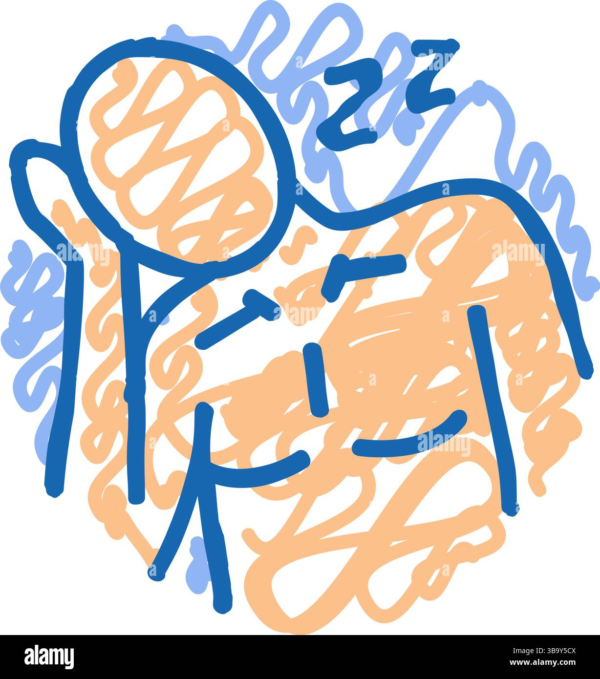 persistent fatigue disease symptom icon doodle illustration Stock ...