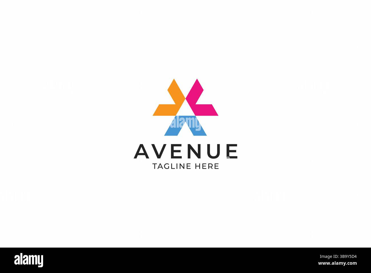 Modern Geometric Avenue Logo with Colorful Arrows Representing ...