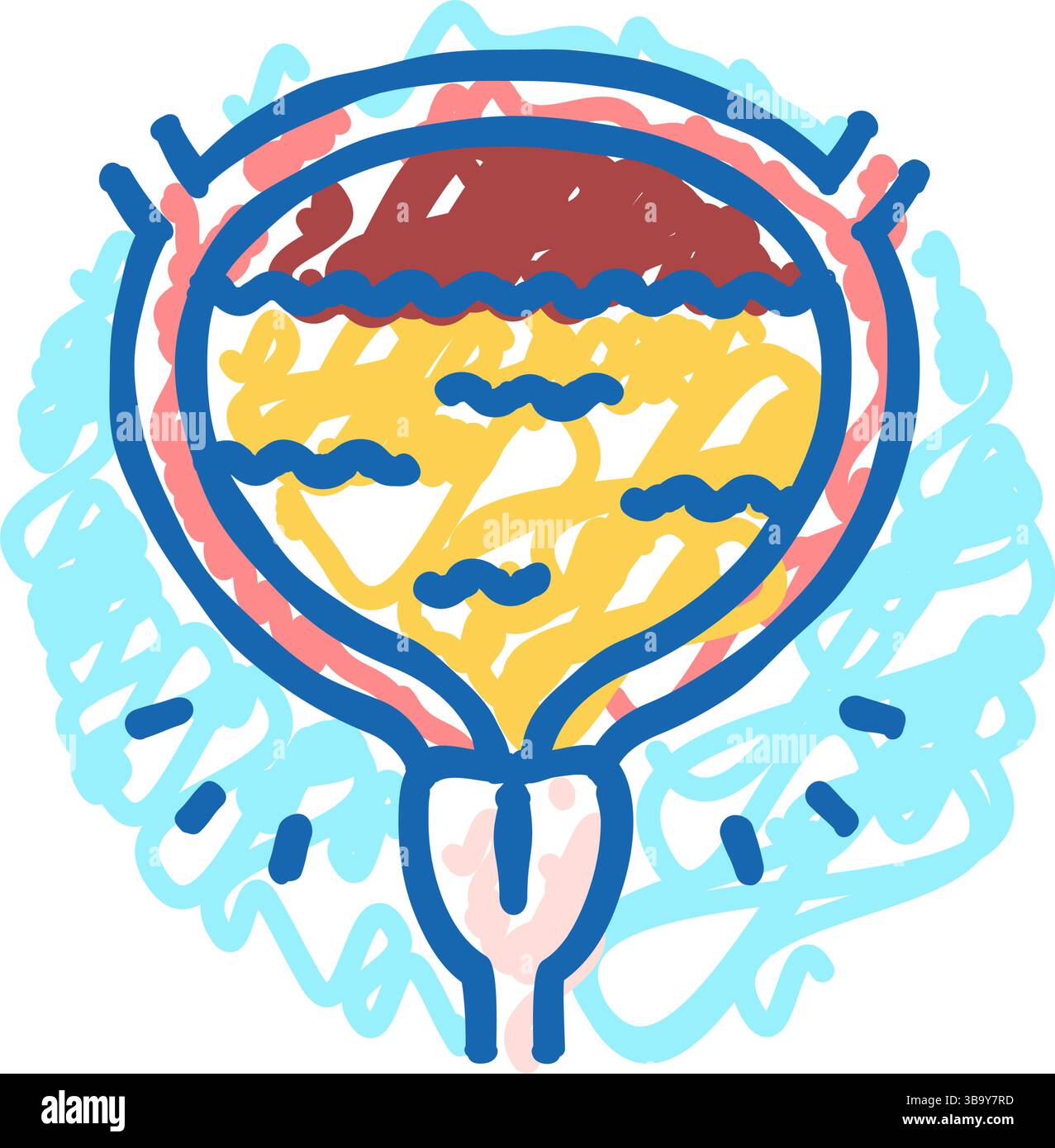 inability control bladder disease symptom icon doodle illustration ...