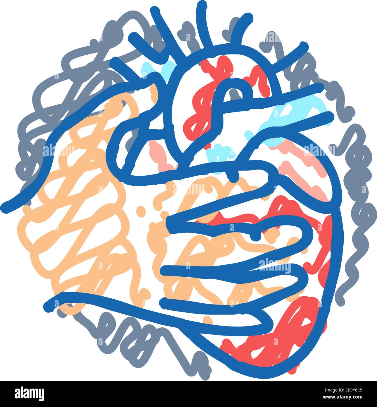 chronic heart palpitations disease symptom icon doodle illustration ...