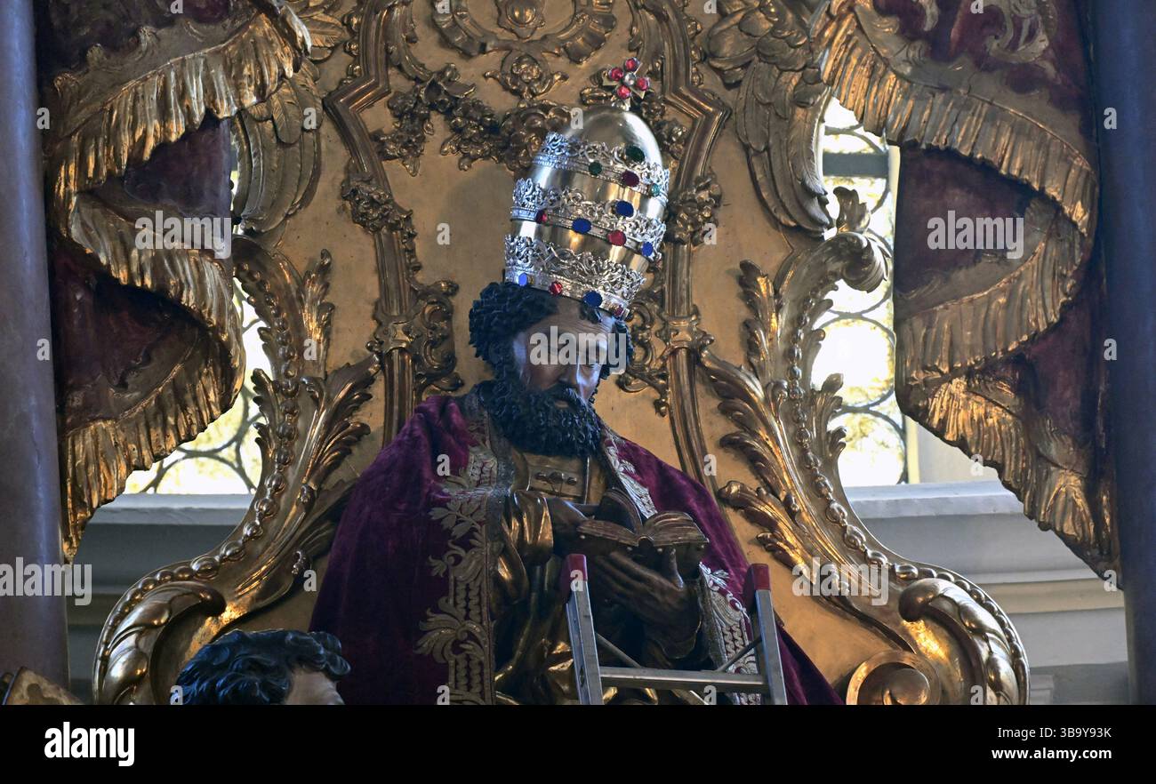 Munich, Germany. 11th May, 2025. In St. Peter's, the figure of St ...