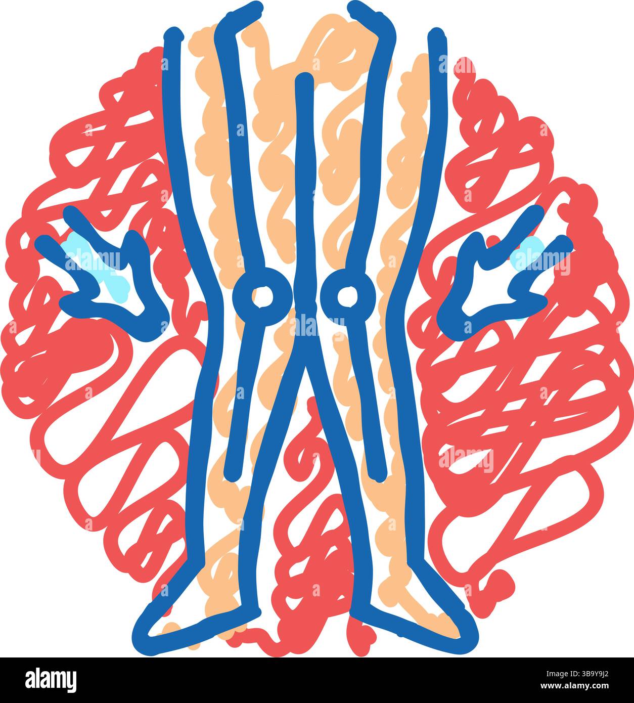 unsteady gait disease symptom icon doodle illustration Stock Vector ...