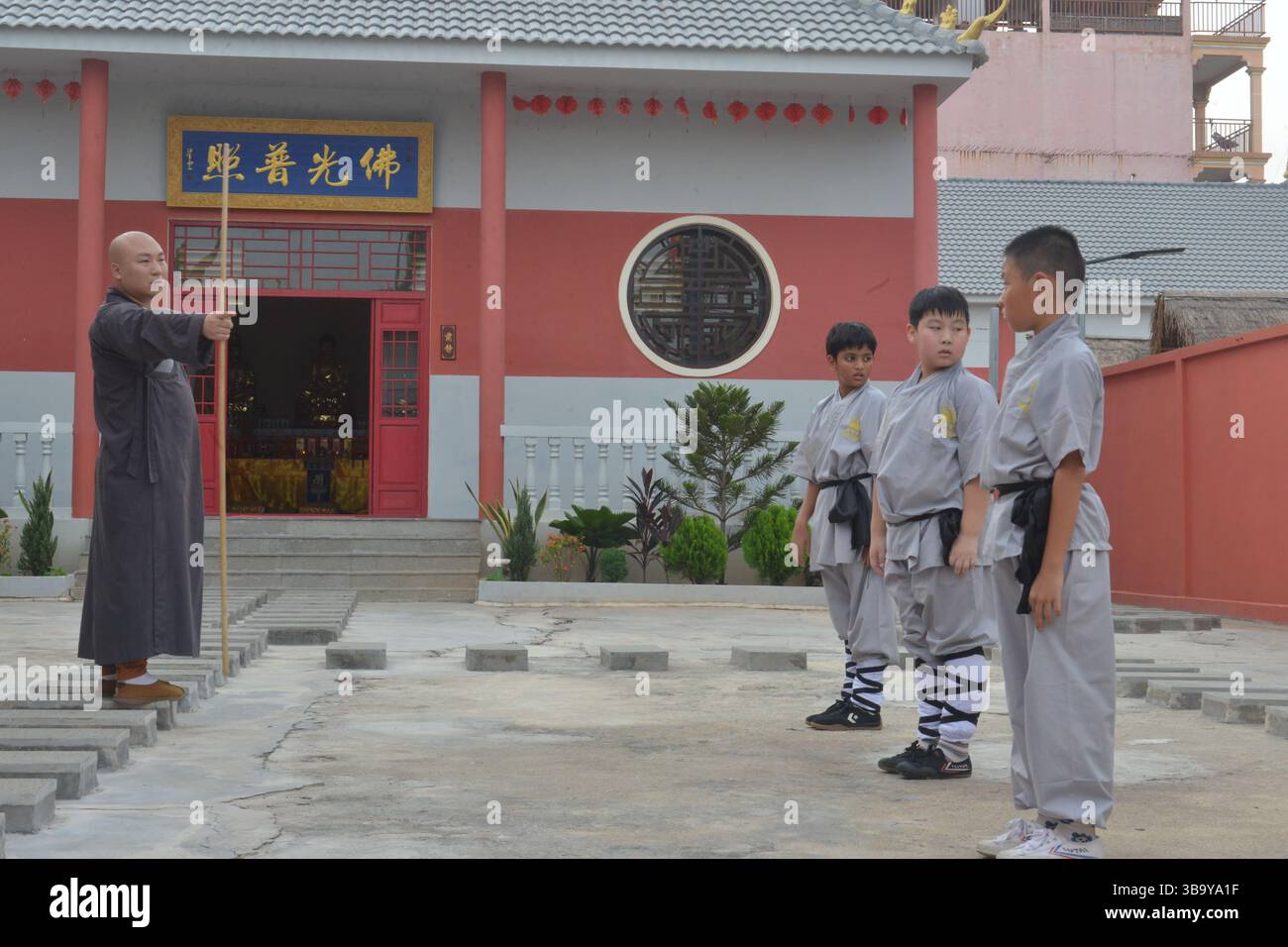 Phnom Penh, Cambodia. 10th May, 2025. Students practice Shaolin Kung Fu ...