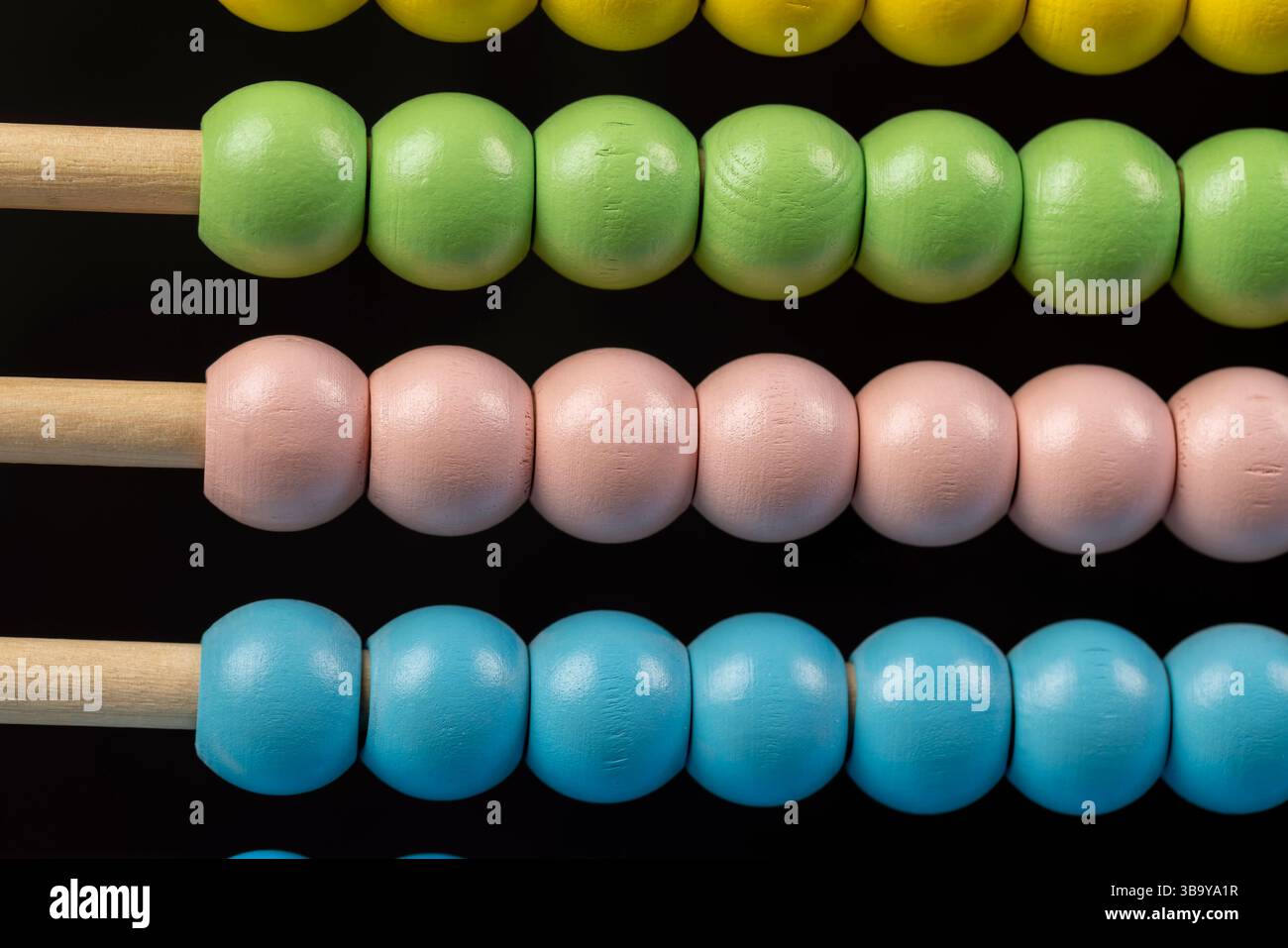 wooden children's abacus for learning and development, close up, green ...