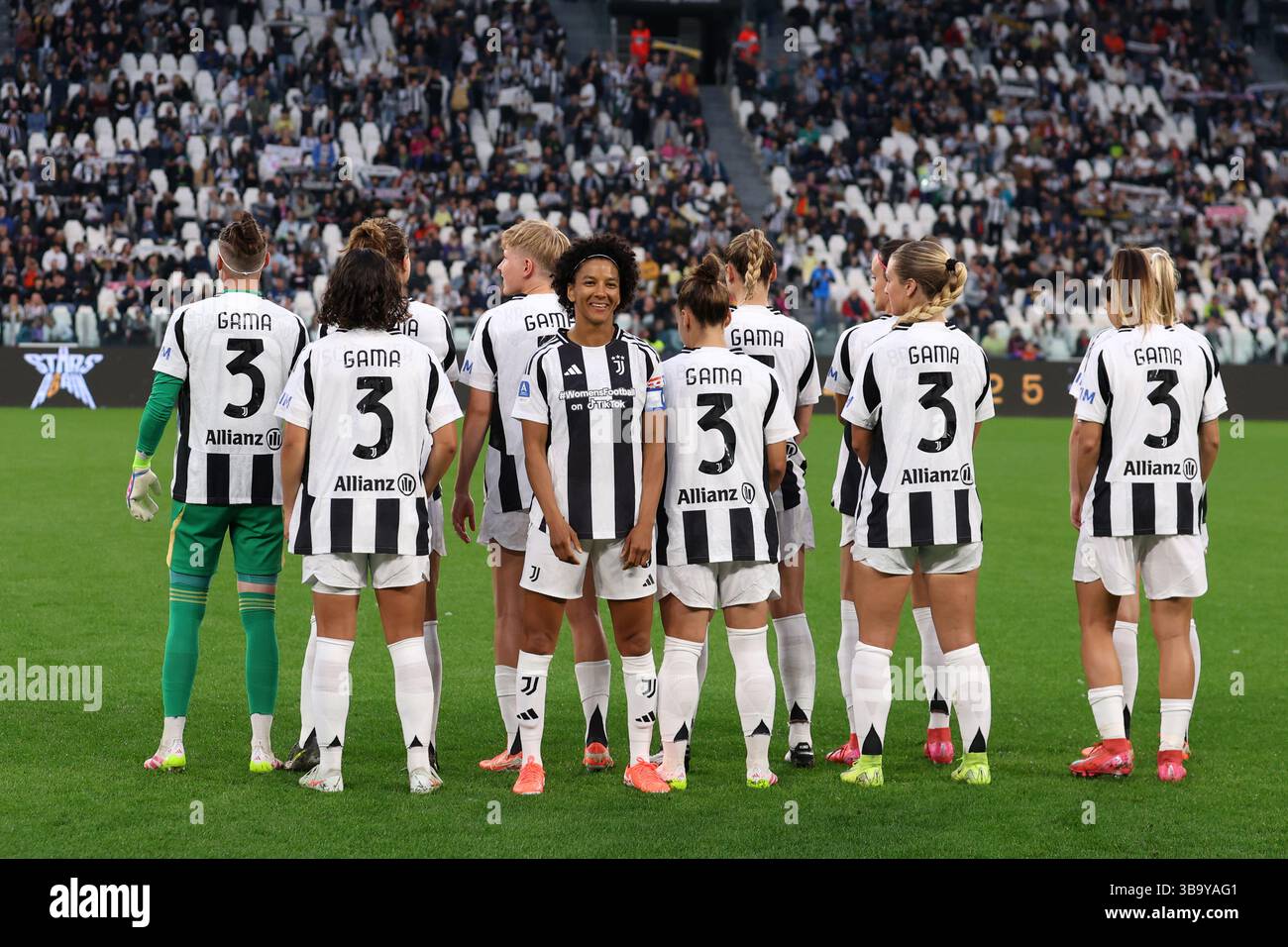 Torino, Italy. 10th May, 2025. Sara Gama of Juventus Fc Team mates line ...