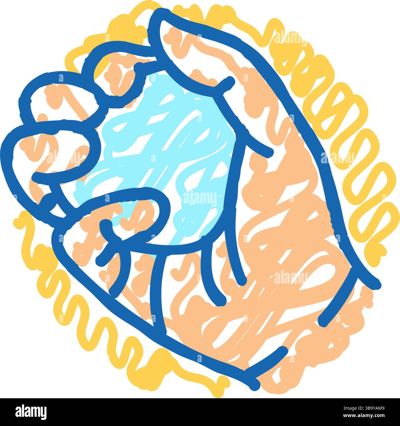 difficulty gripping objects disease symptom icon doodle illustration ...