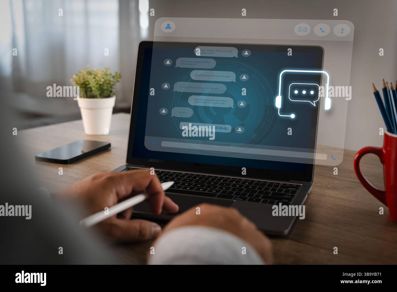 Businessman using chatbot chat hi-res stock photography and images - Alamy