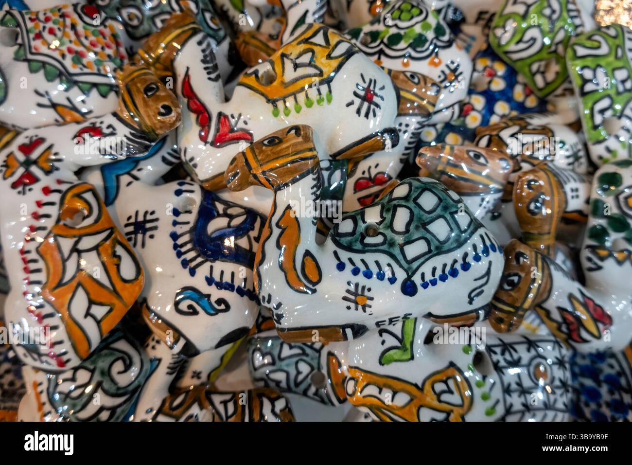 Traditional Moroccan ceramics crafted in an artisanal workshop in Fez ...