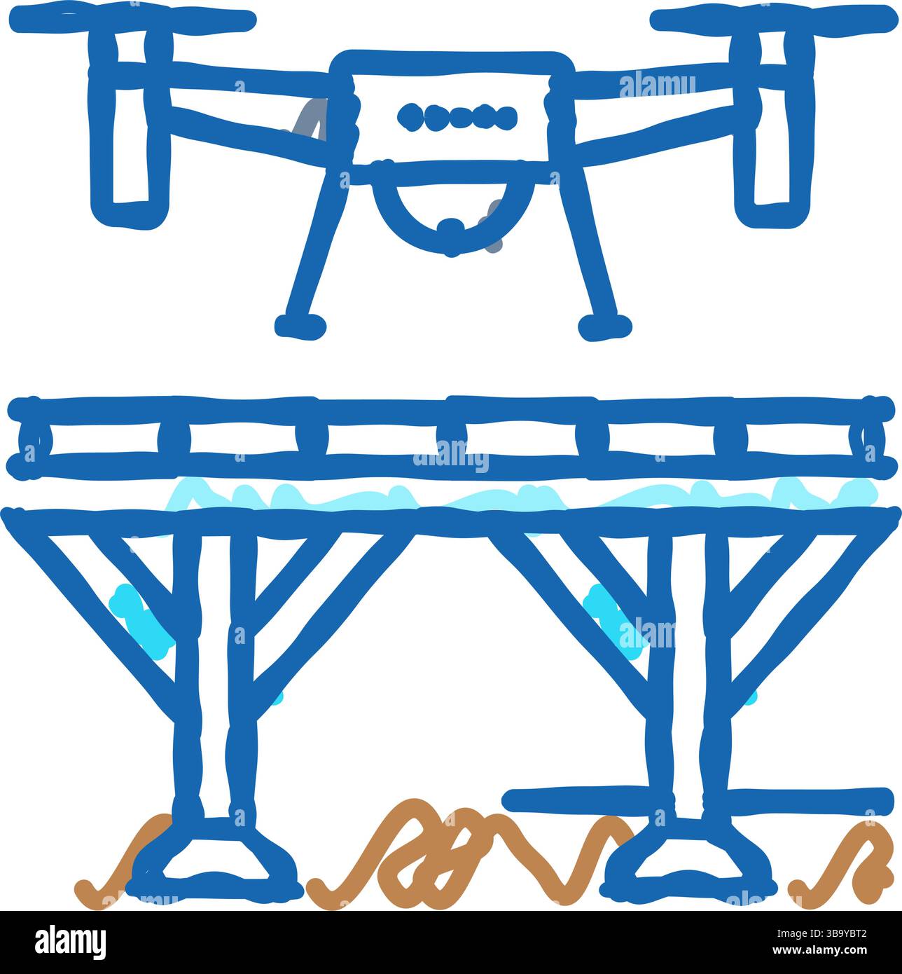 bridge inspection drone icon doodle illustration Stock Vector Image ...