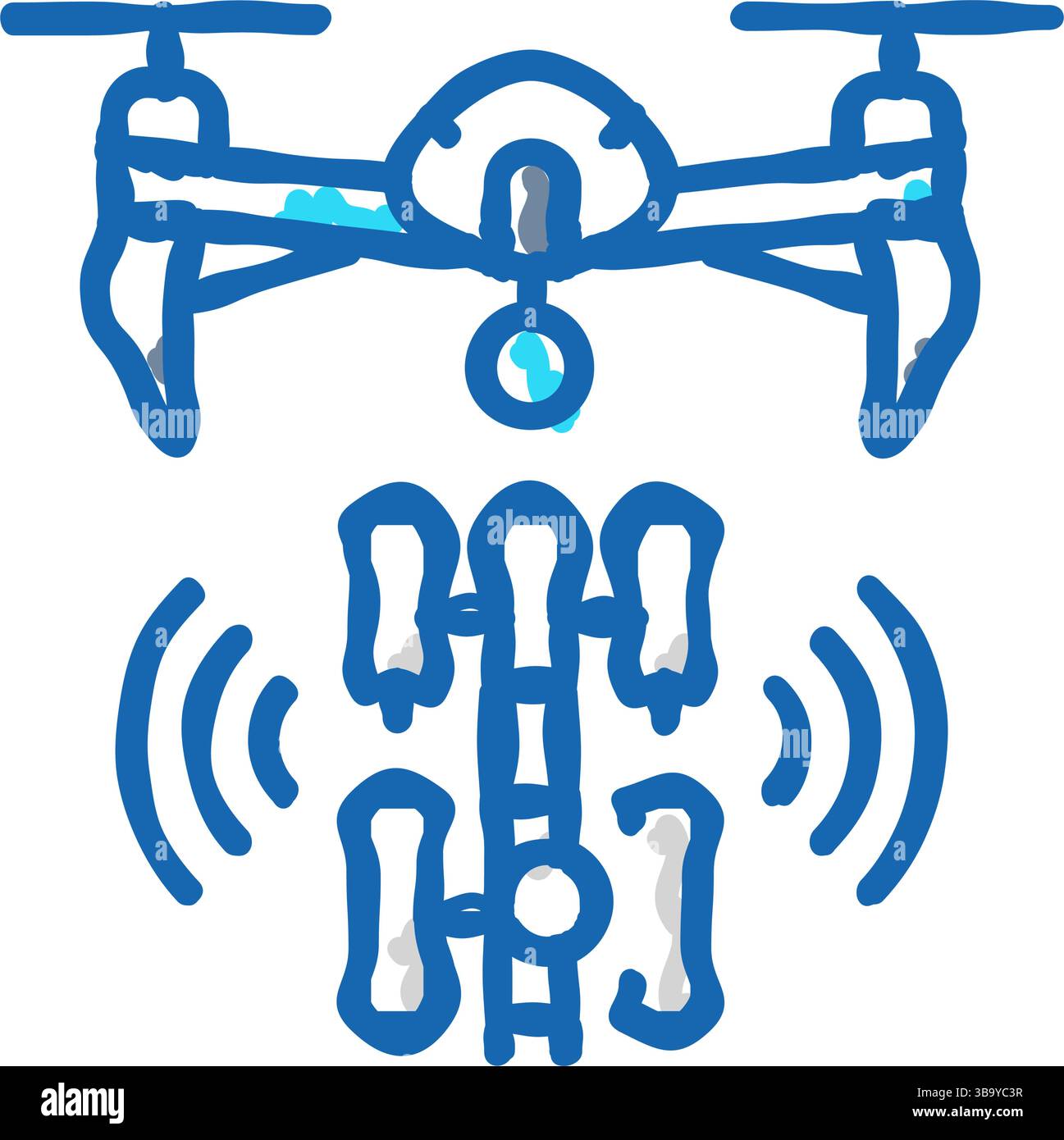 telecommunication drone icon doodle illustration Stock Vector Image ...